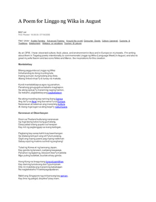 Buwan Ng Wika 2022 Tula