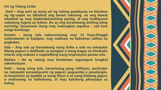 Kahulugan at mga katangian ng isang tula | PPTX