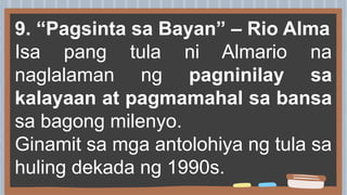 TULA MULA 1986 HANGGANG SA PAGBUBUKAS NG BAGONG MILENYO.pptx