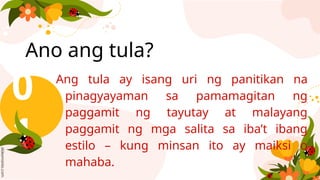 Tula mula sa Pilipinas - Filipino 9 - Ikatlong Markahan | PPTX