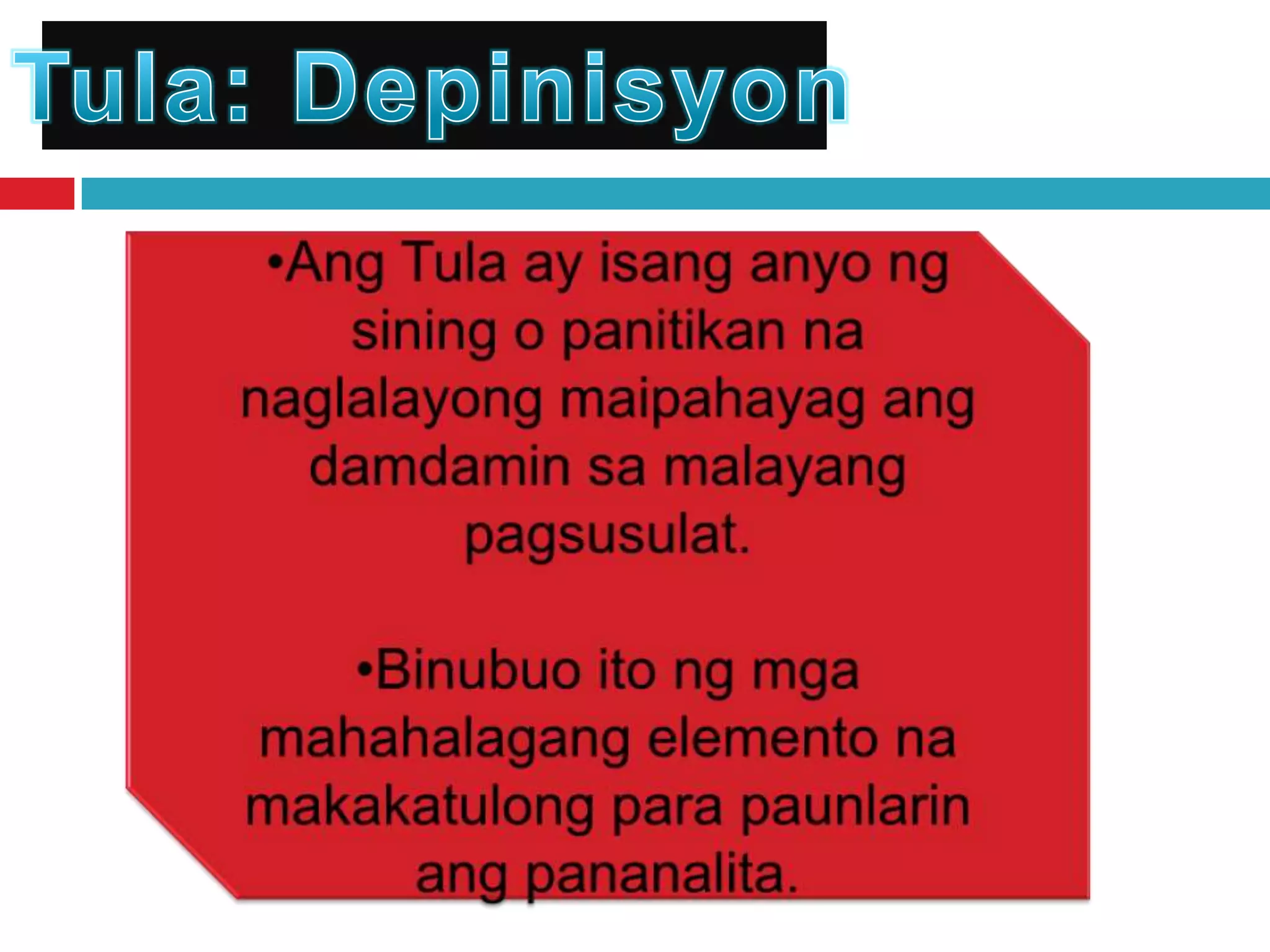 Tula, elemento at uri nito | PPTX
