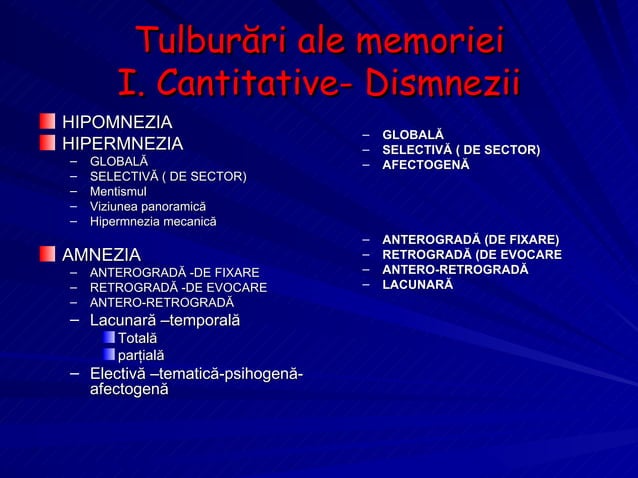 Tulburari De Atentie Si Memorie | PPT