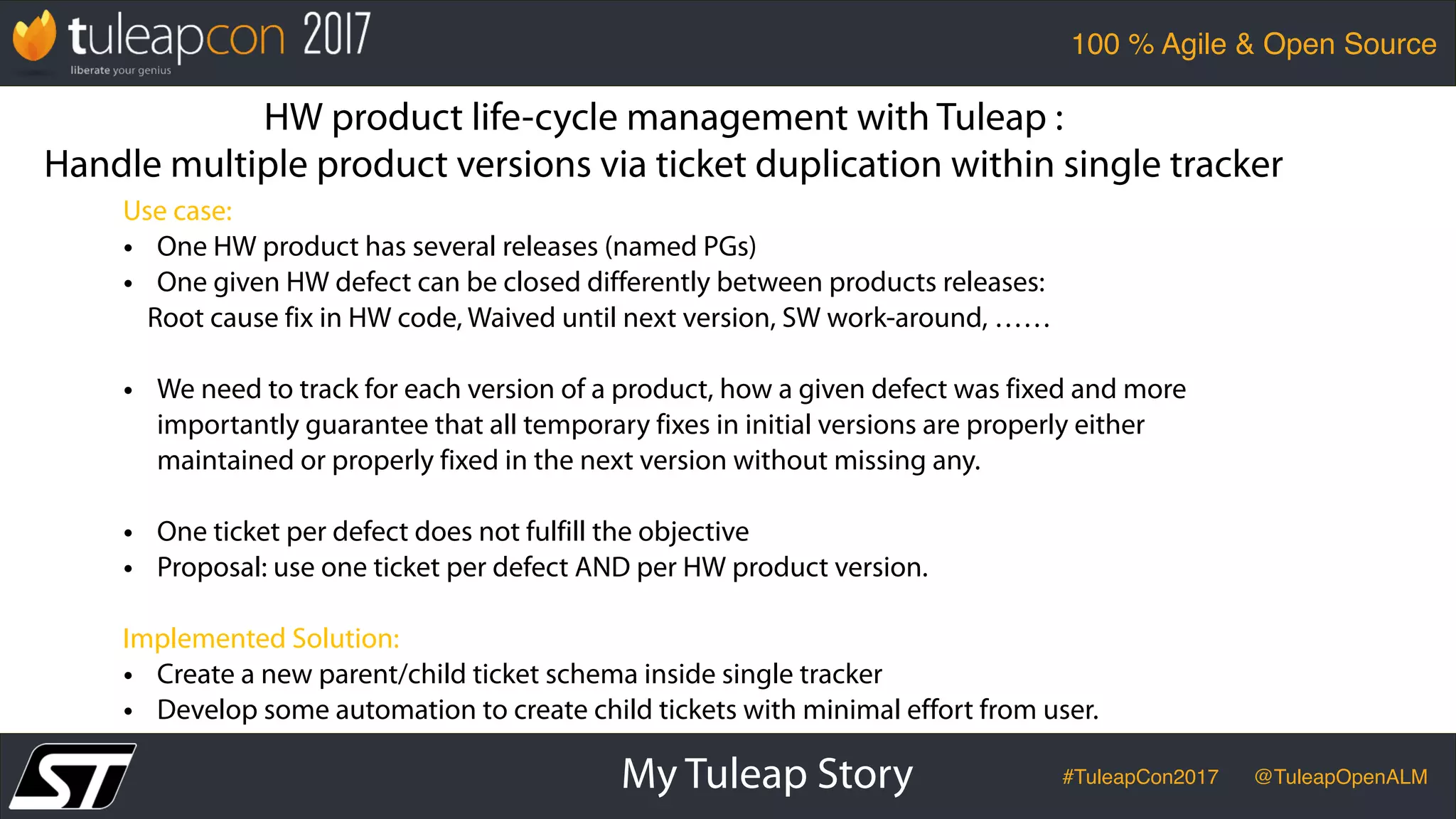 TuleapCon 2017-STMicroelectronics-Imaging-Division-Case-Study | PPT