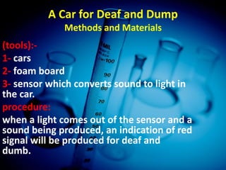Smart Sensors , Car for Deaf and Dumb , IDM9 | PPT