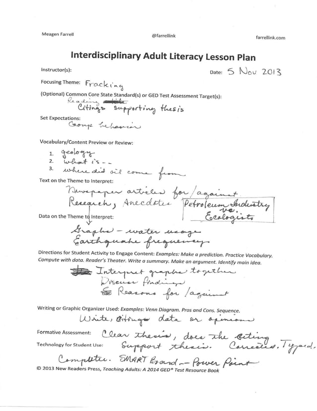 Tulsa Adult Literacy Lesson Plans | PDF