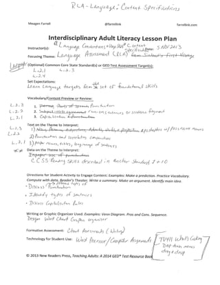 Tulsa Adult Literacy Lesson Plans | PDF