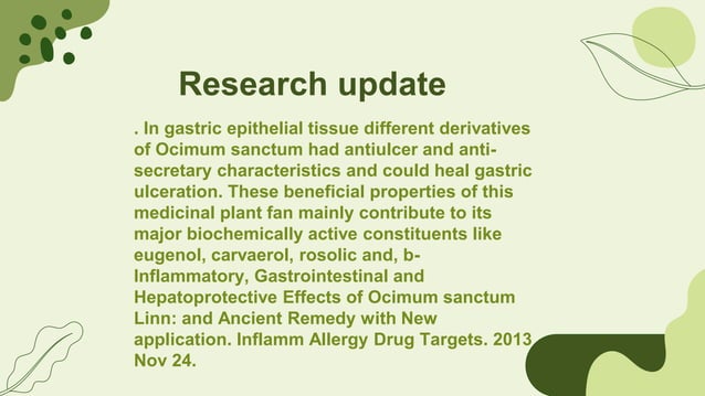 Tulsi drug ayurvedic medicine ocimum sativum | PPTX