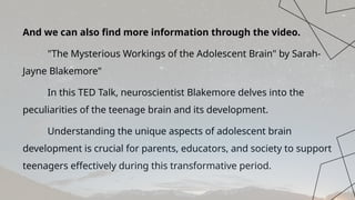 Teeenage brain and it's development. pptx | PPTX