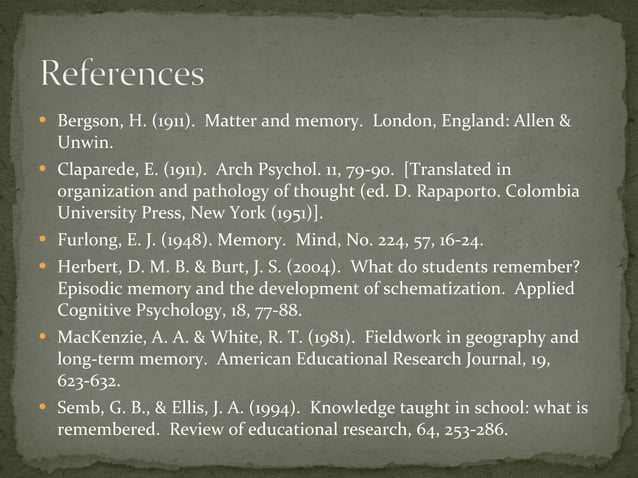 Tulving episodic semantic | PPT | Science