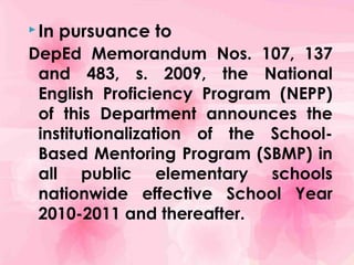 Adopt a School Program and Mentoring Program | PPT