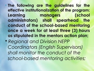 Adopt a School Program and Mentoring Program | PPT