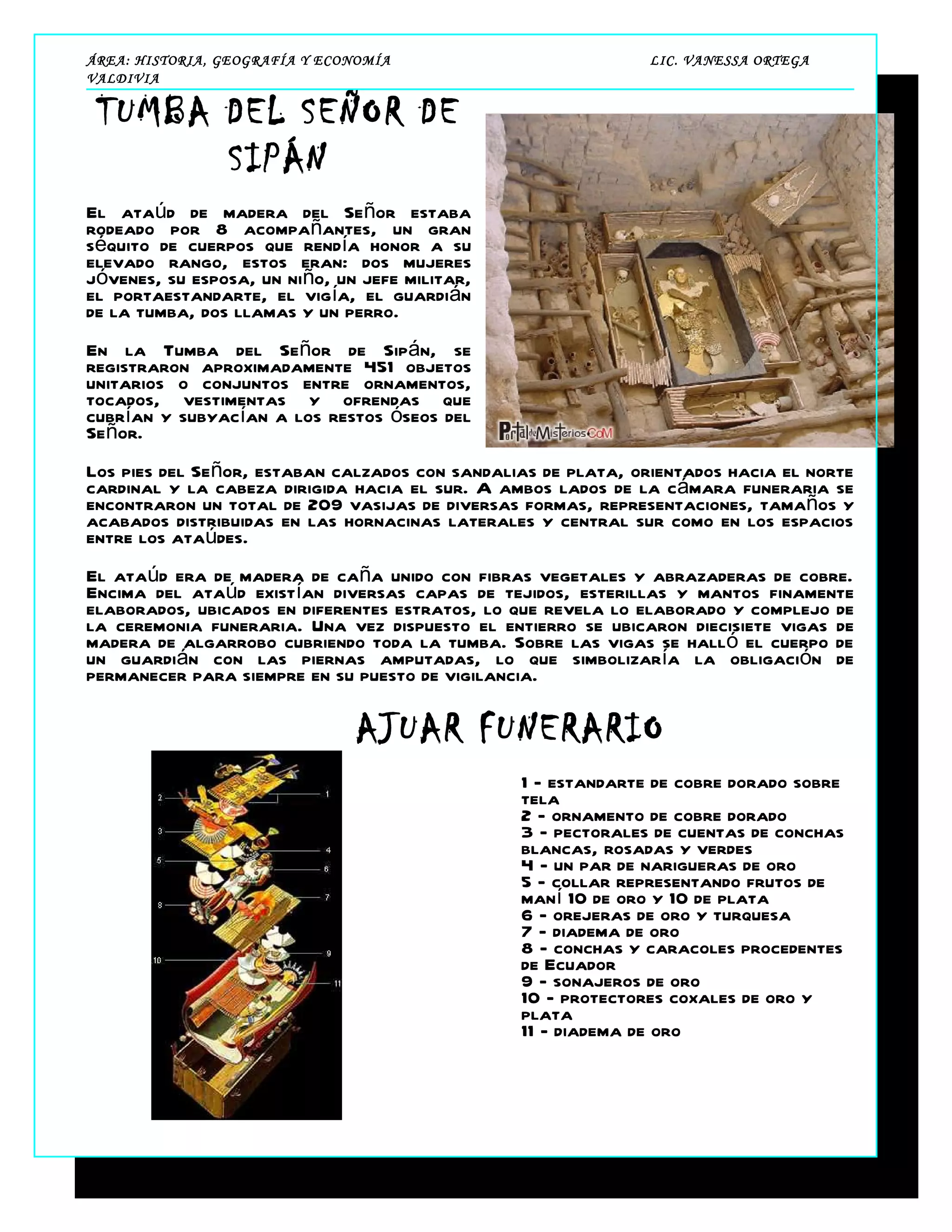 Tumba y ajuar del sr. de sipan | PDF