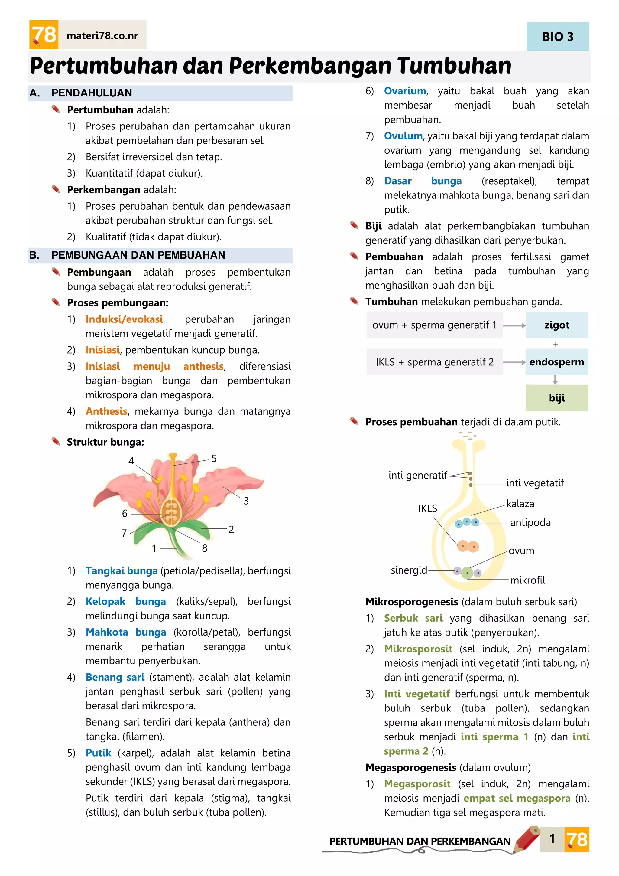 materi pertumbuhan dan perkembangan tumbuhan | PDF