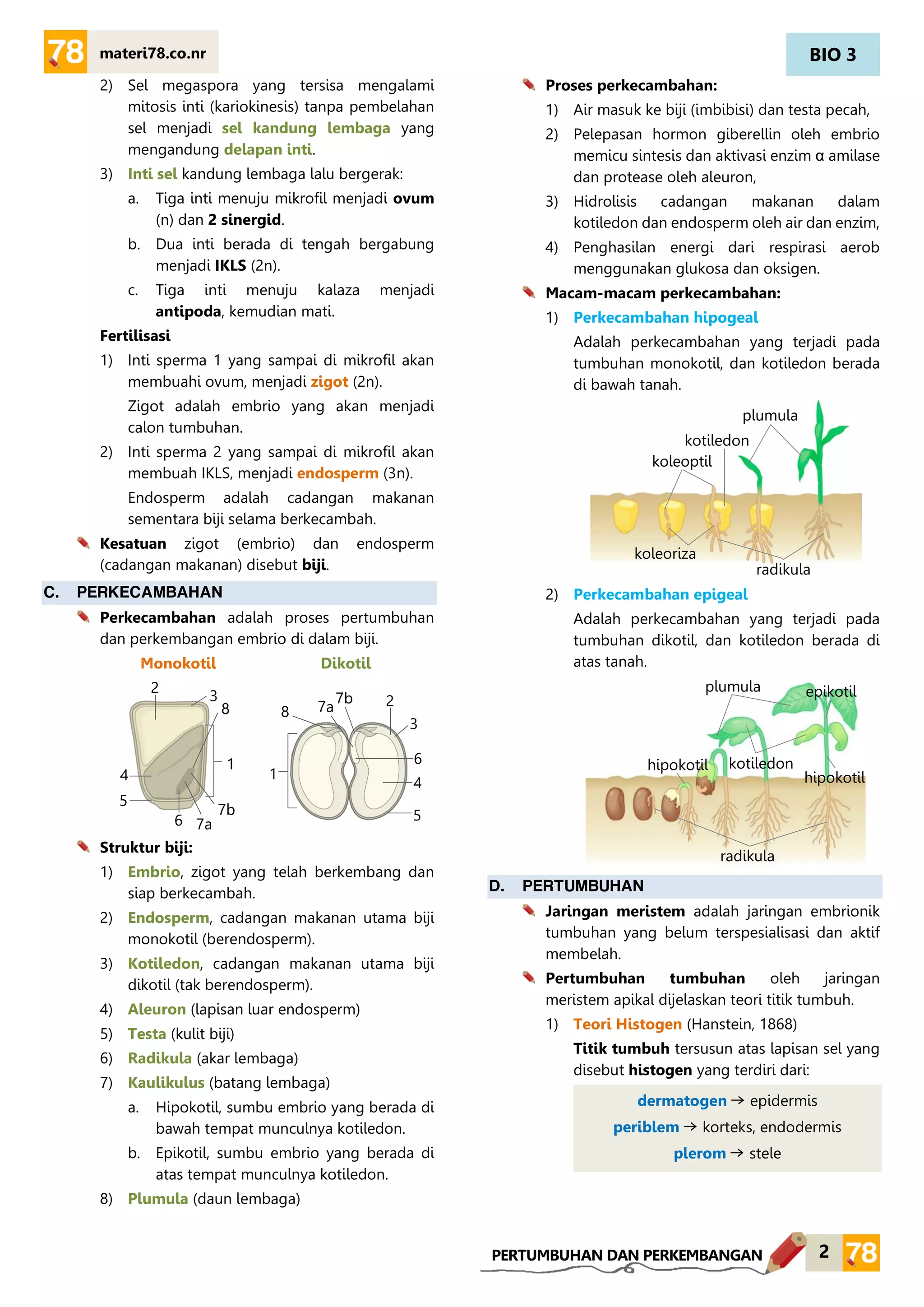materi pertumbuhan dan perkembangan tumbuhan | PDF