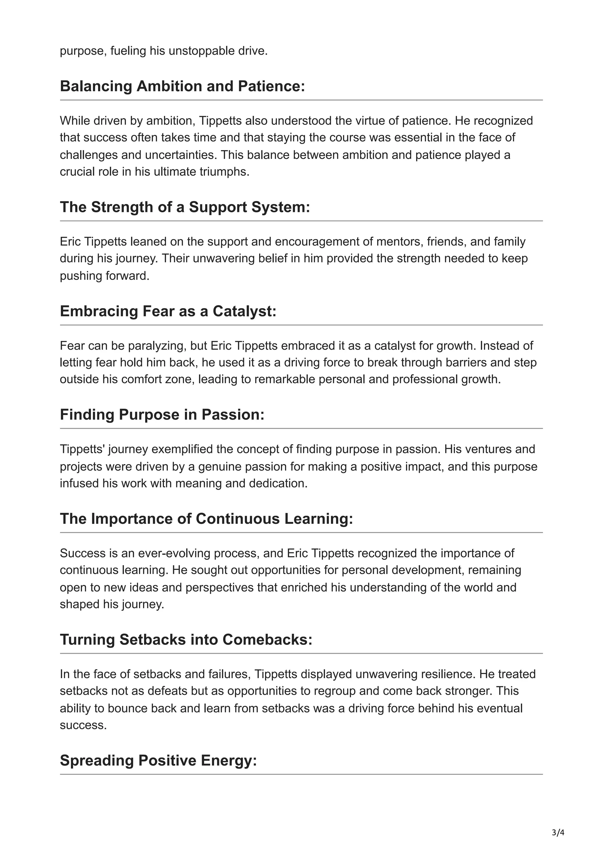 Empowering Success: The Unstoppable Motivation Journey with Eric Tippetts | PDF