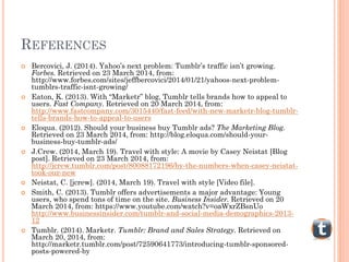 Tumblr: Advertising trends | PPTX | Social Networking | Internet