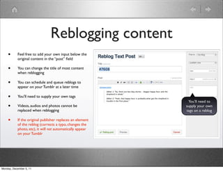 Tutorial: Tumblr for Journalists | PDF