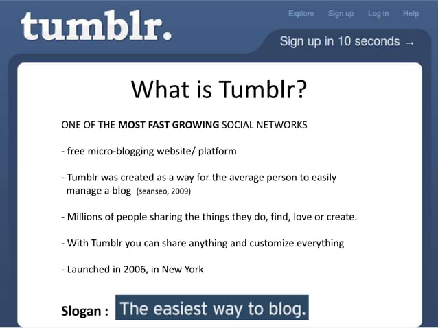 TUMBLR presentation, assign 3 | PPTX