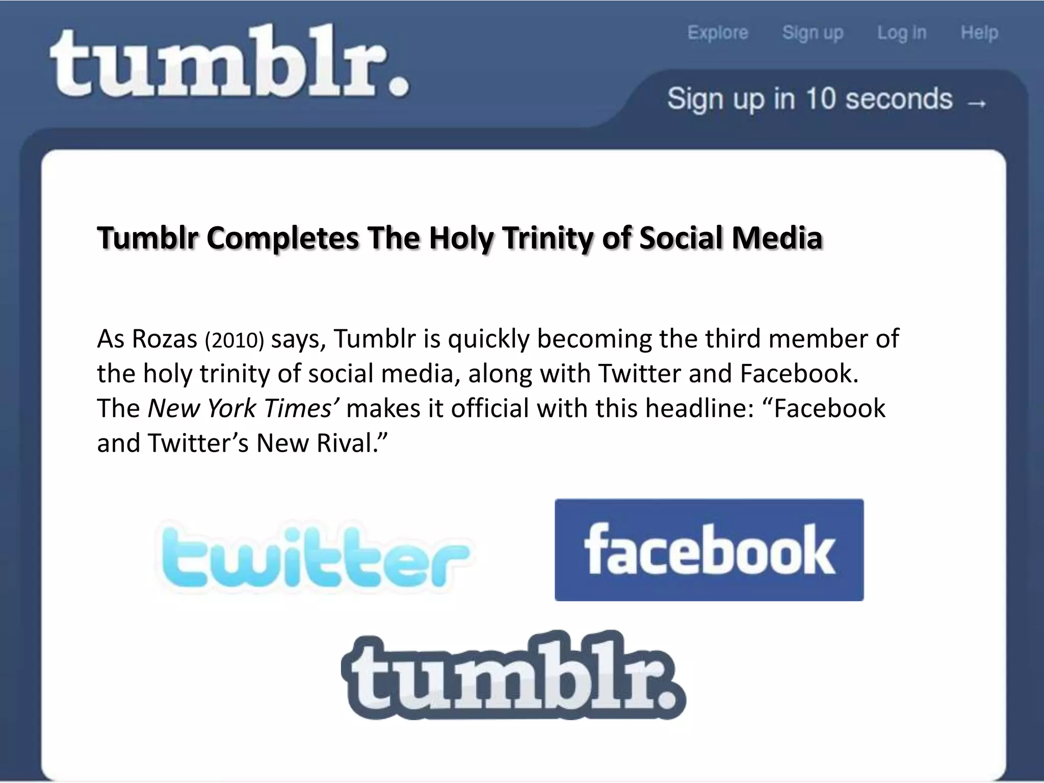 TUMBLR presentation, SoMe | PPT