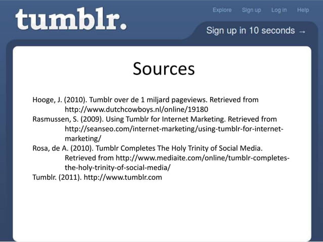 TUMBLR presentation, SoMe | PPT