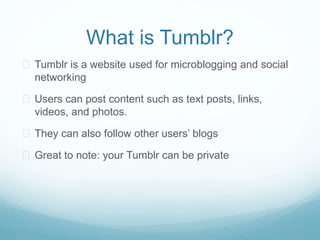 Tumblr powerpoint | PPTX