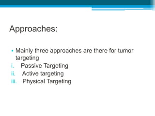 Tumor targeting drug delivery system | PPTX