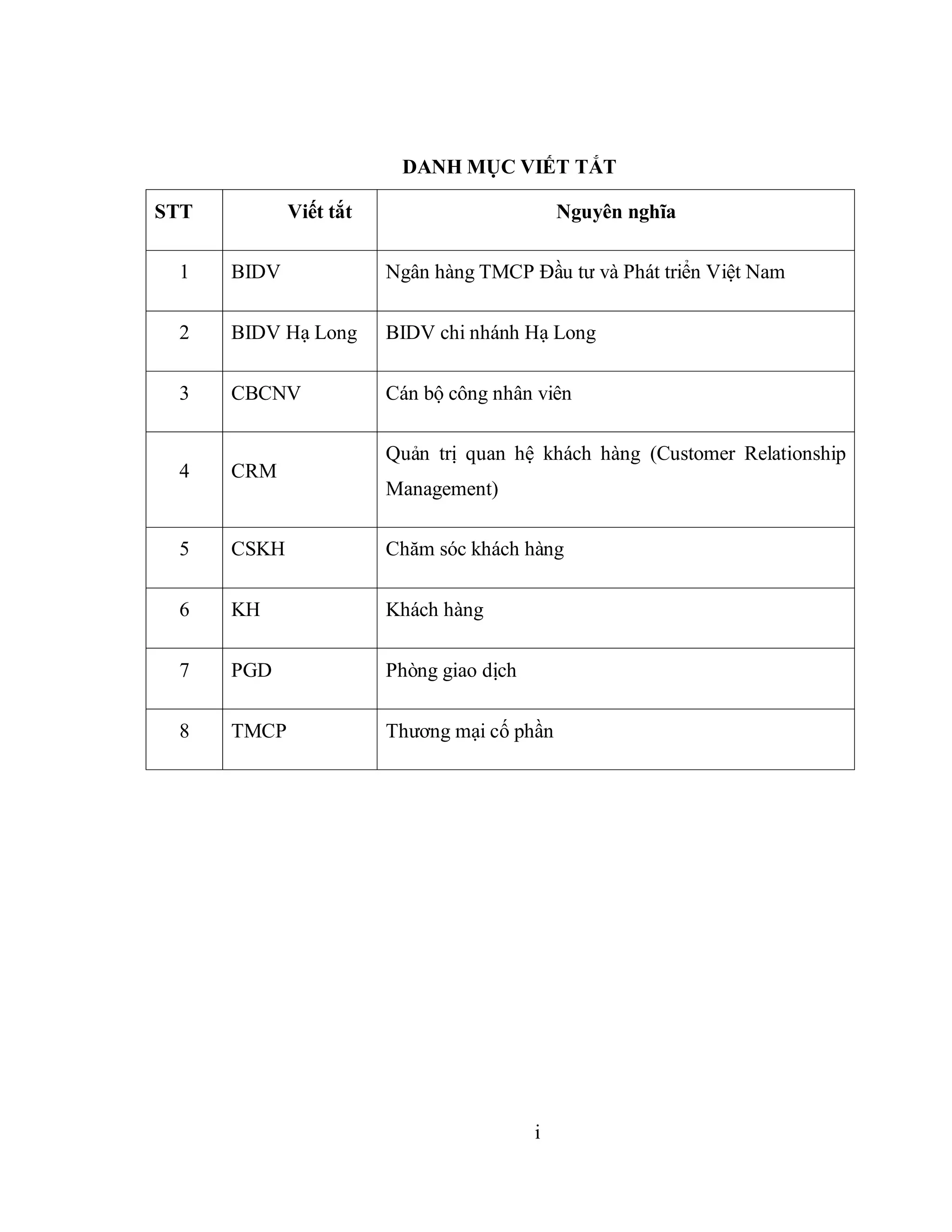 Luận văn: Quản trị quan hệ khách hàng tại BIDV _ Hạ Long, HAY | PDF