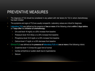 Tumor Lysis Syndrome - Final | PPTX