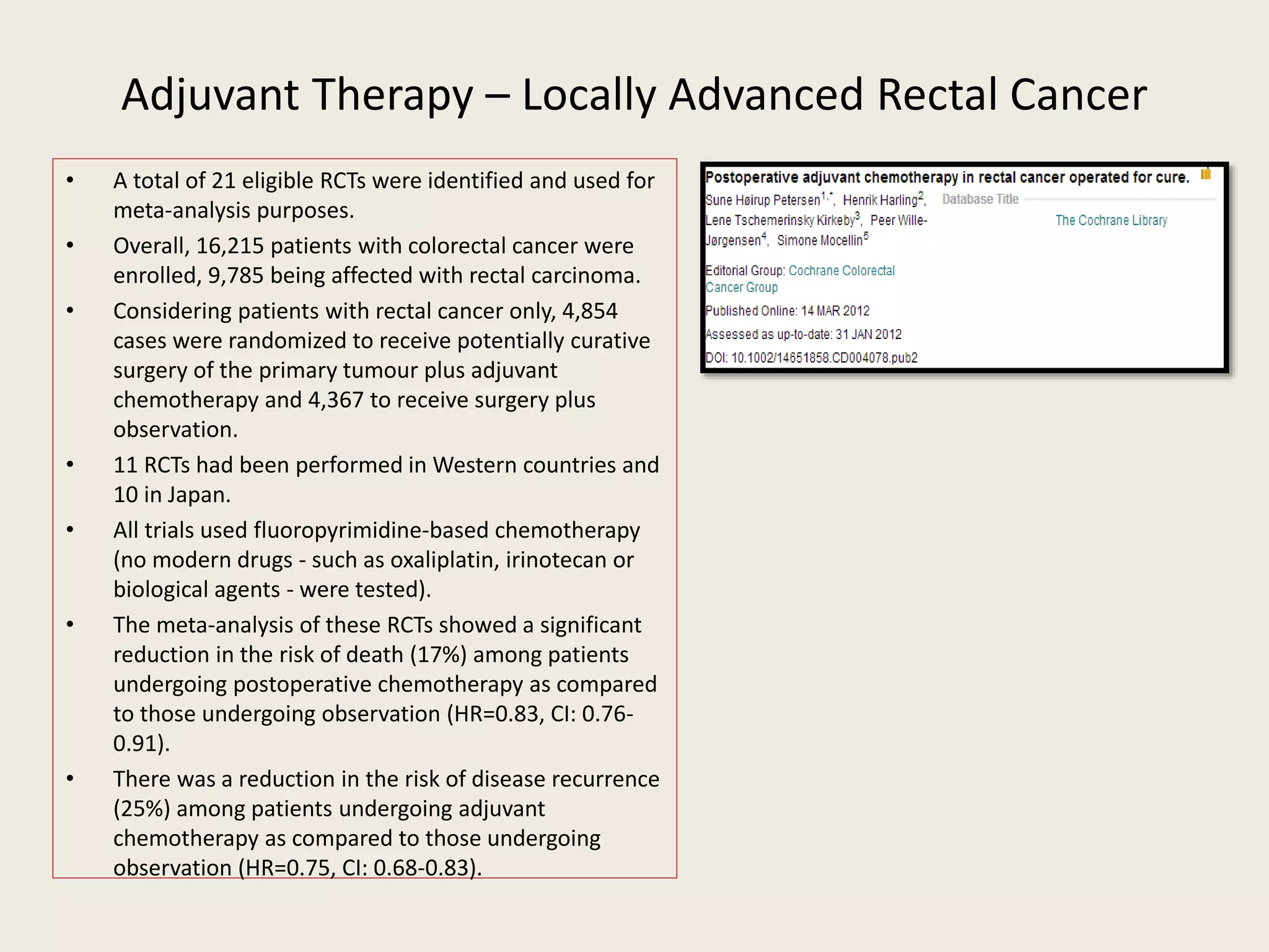 Tumor board locally advanced rectal cancer | PPTX