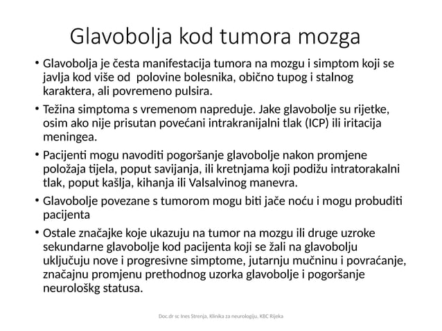 TUMORI MOZGA PREDAVANJE HRV studenti MF.ppt