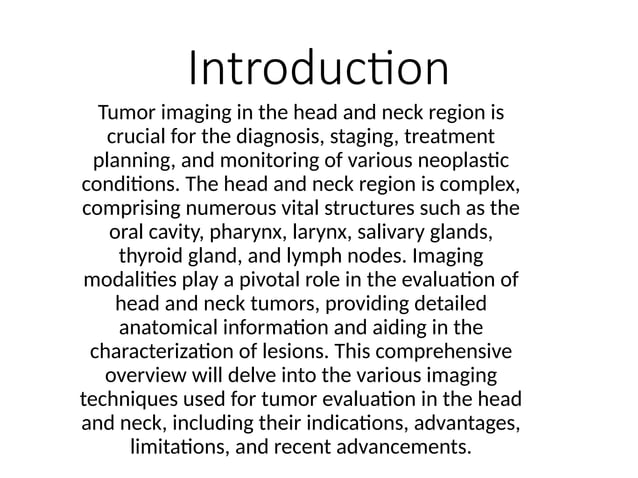 Tumor in Head and Neck imaging( Radiology) | PPTX