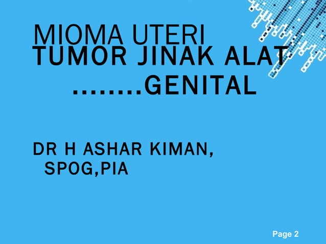 Tumor Jinak And Mioma Uteri Ppt