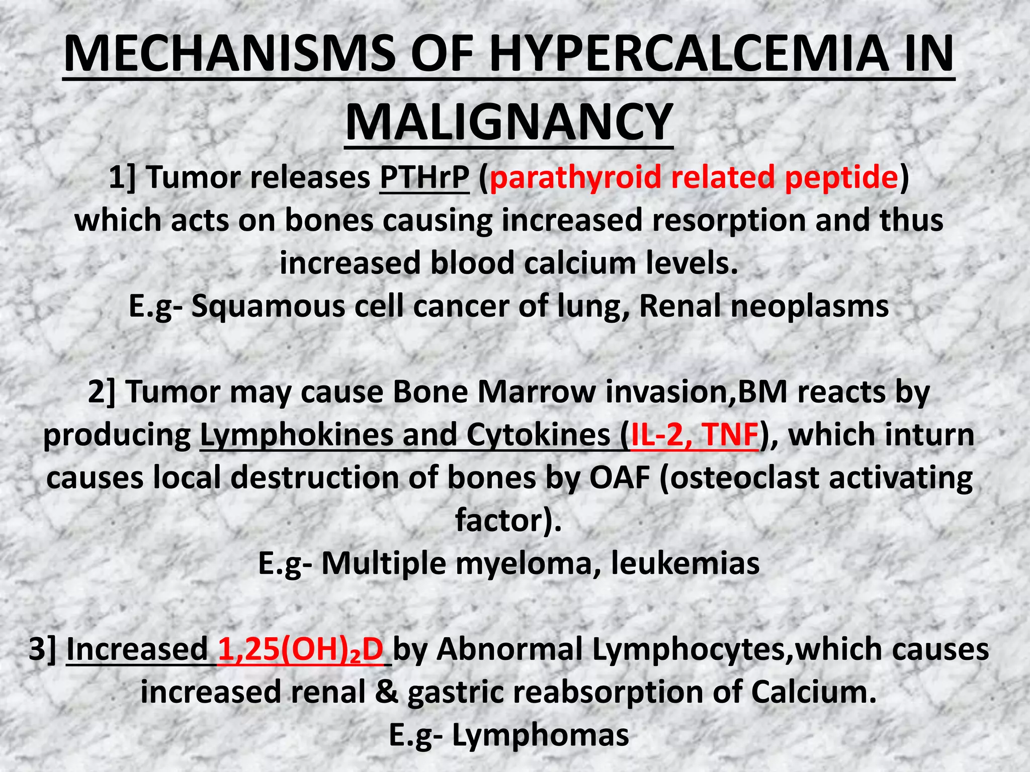 Tumor lysis syndrome and hypercalcemia of malignancy | PPTX