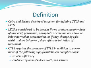 Tumor lysis syndrome | PPTX