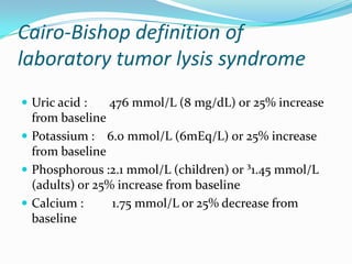 Tumor lysis syndrome | PPTX