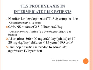 Tumor lysis syndrome | PPT