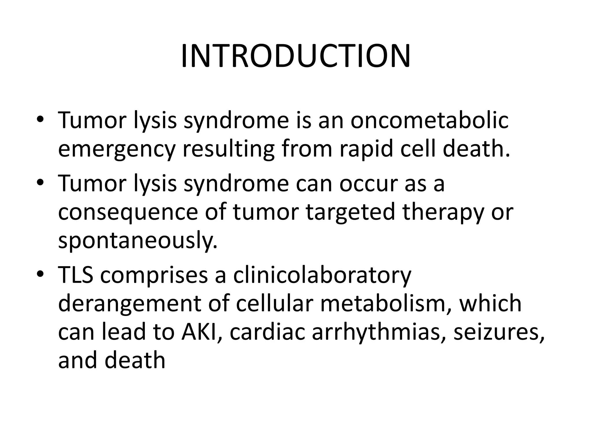 Tumor lysis syndrome | PPTX