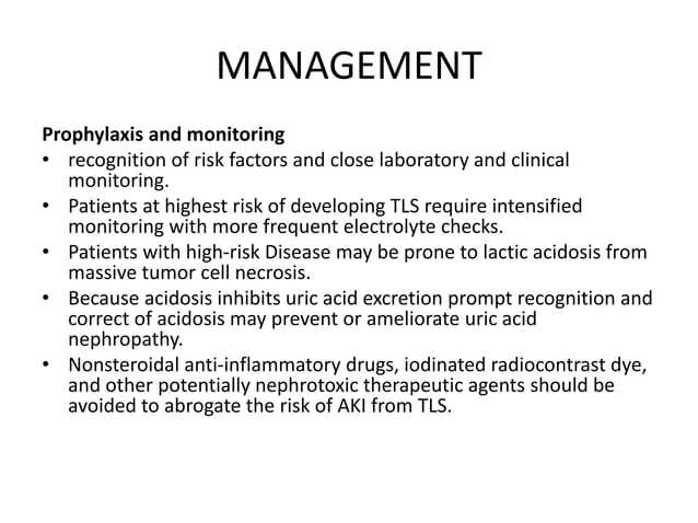 Tumor lysis syndrome | PPTX | Cancer | Diseases and Conditions