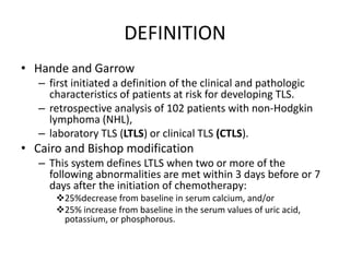 Tumor lysis syndrome | PPTX