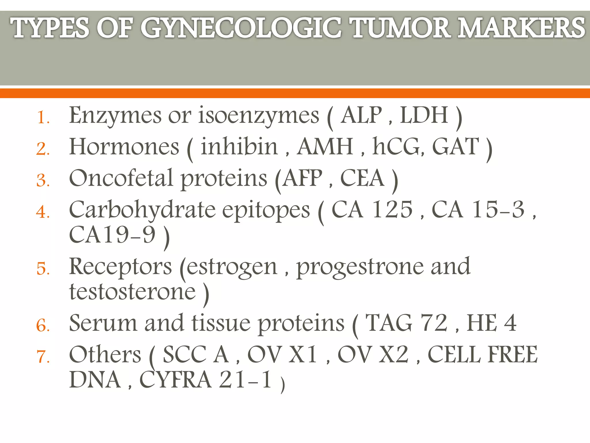 Tumor markers in gynaecology | PPTX