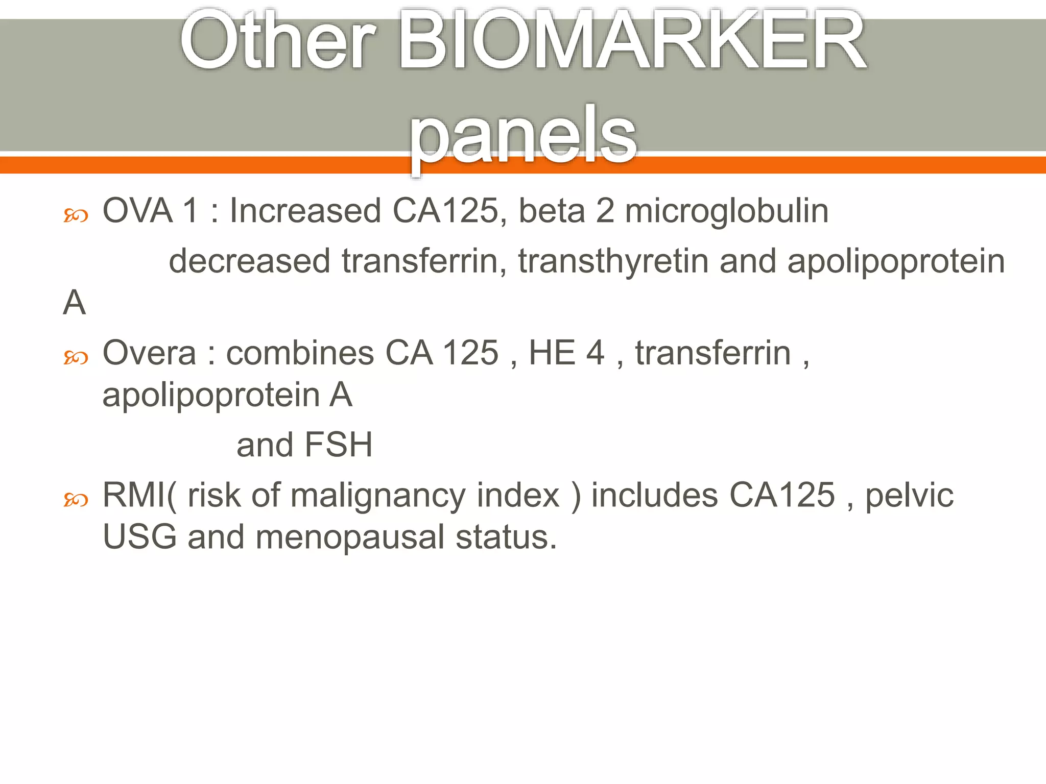 Tumor markers in gynaecology | PPTX