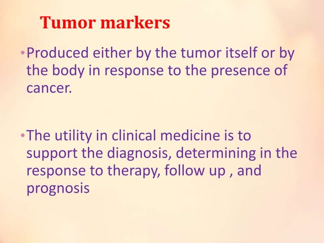 Tumor markers - | PPSX | Reproductive Health | Diseases and Conditions