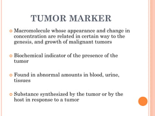 COMMON LABORATORY TUMOR MARKERS FOR CANCER | PDF