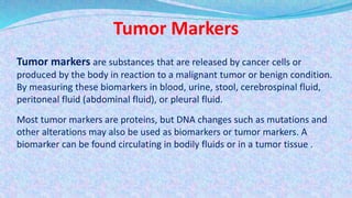 BIOCHEMICAL ASPECTS OF CANCER AND TUMOR MARKERS | PPTX
