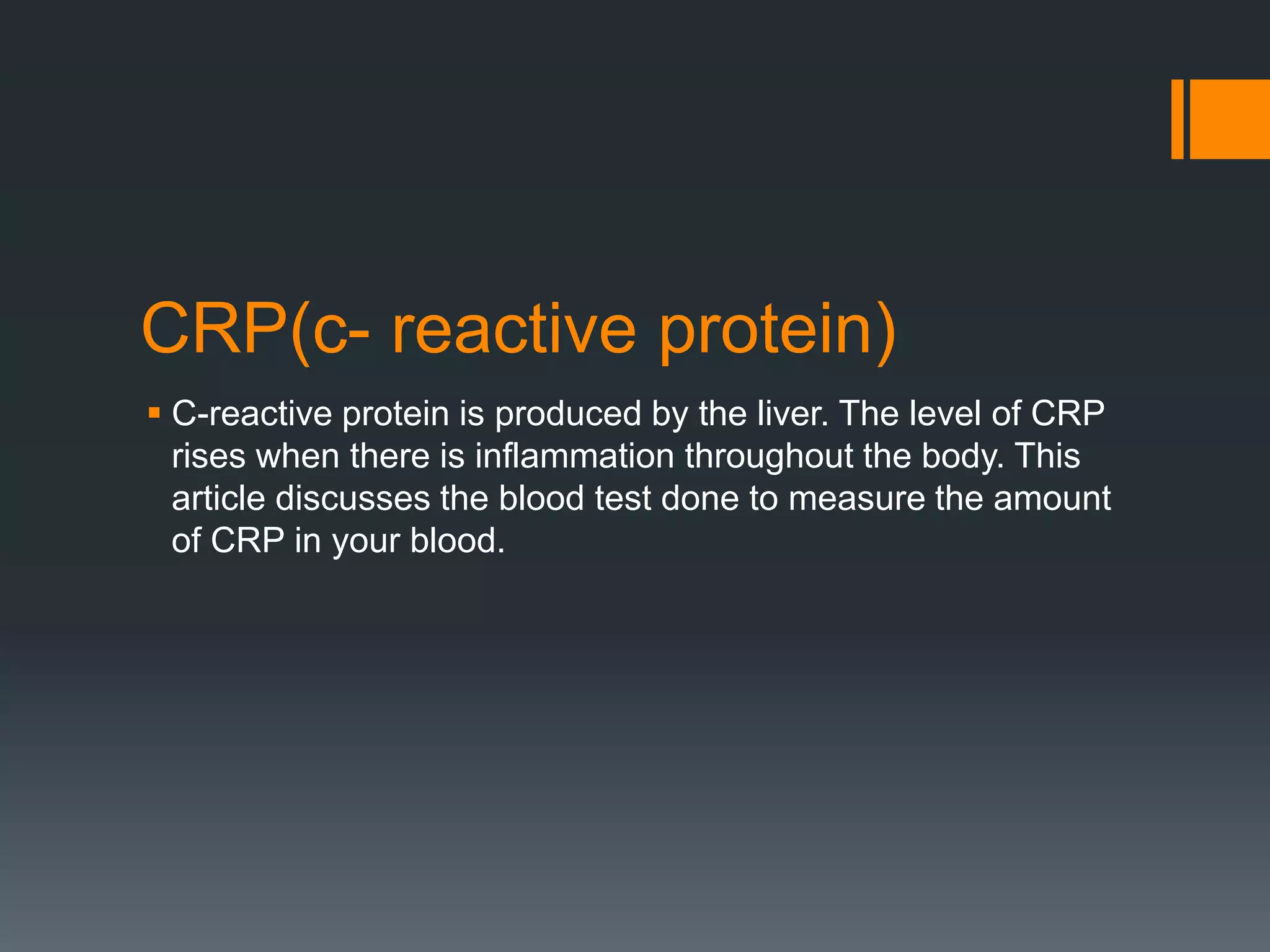 Tumor markers,asot,crp,esr | PPTX | Cancer | Diseases and Conditions