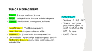 Tumor Mediastinum, Timoma soal.pptx yang biasa keluar | PPT