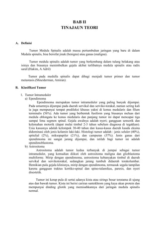 Tumor medulla spinalis yani AKPER PEMDA MUN | DOCX