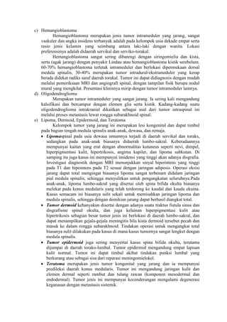 Tumor medulla spinalis yani AKPER PEMDA MUN | DOCX