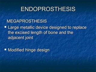 Tumor mega prosthesis | PPT