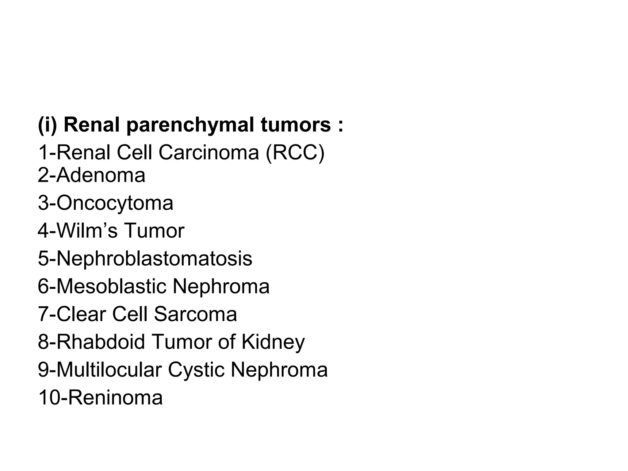 Diagnostic Imaging of Renal Tumors | PPT
